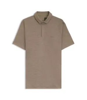 BOSS Wool-blend Slim-fit Polo Shirt With Concealed Placket - Light Brown