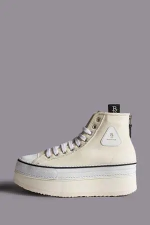 R13 Courtney Platform High Top Sneaker - Ecru