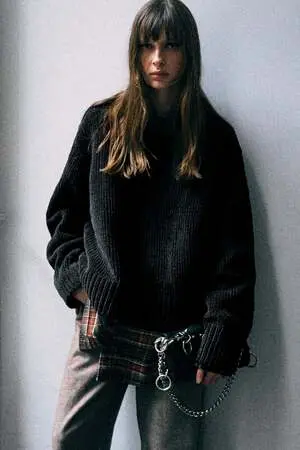 R13 Boxy Crewneck Sweater - Black