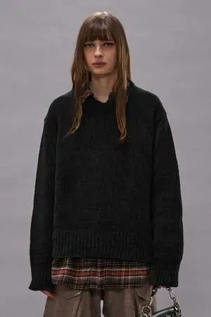 R13 Boxy Crewneck Sweater - Black