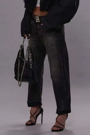 R13 Boyfriend Jean Black