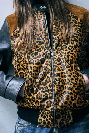 R13 Mix Leather Bomber