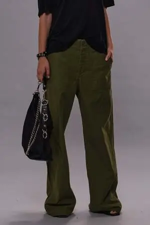 R13 Wide Leg Utility Pant - Olive