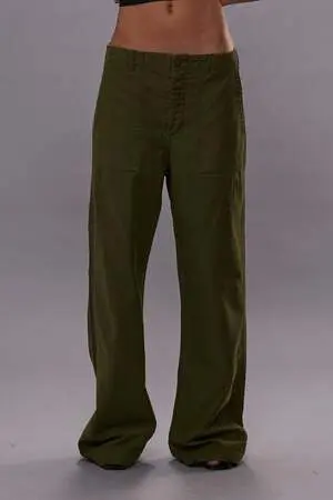 R13 Wide Leg Utility Pant - Olive