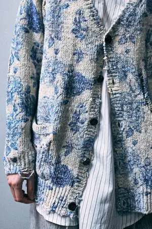 R13 Printed Boyfriend Cardigan