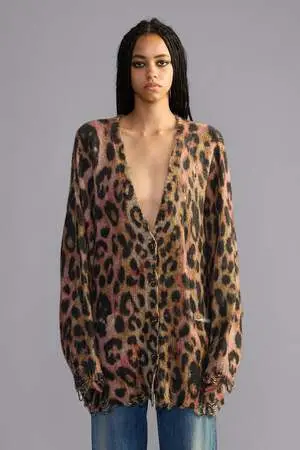 R13 Printed Oversized Cardigan
