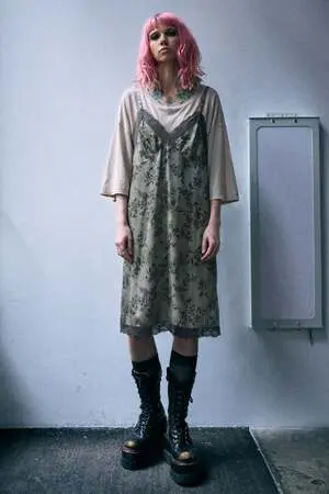 R13 Oversized Tee Dress With Slip - Multi