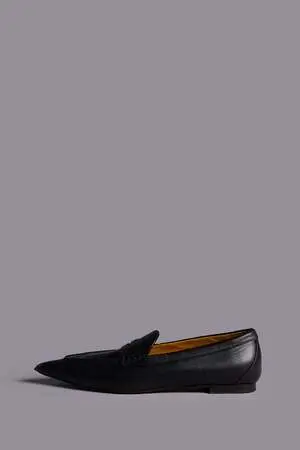 R13 Pointed Toe Loafer - Black