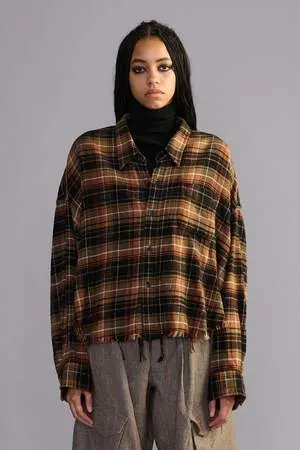 R13 Drop Neck Cropped Shirt - Multi