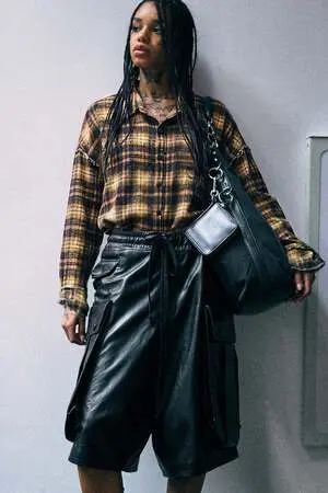 R13 Shredded Seam Drop Neck Shirt
