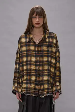 R13 Shredded Seam Drop Neck Shirt