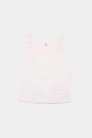 R13 Distressed Tank - Ecru