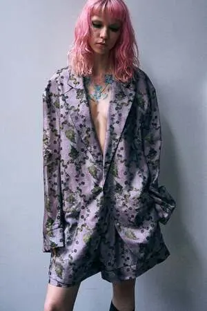 R13 Elongated Ragged Blazer With Piping - Multi
