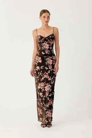 SAU LEE Rosella Embroidered Gown