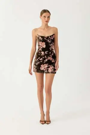 SAU LEE Anna Embroidered Mini Dress
