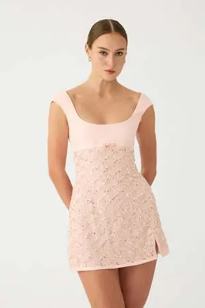 SAU LEE Daya Beaded Mini Dress