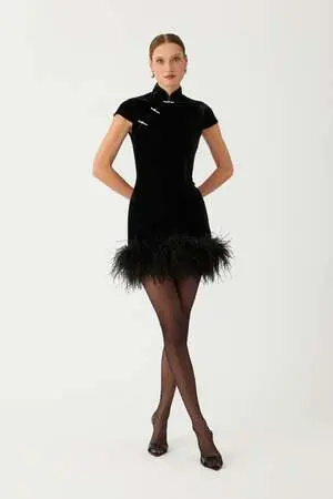 SAU LEE Morgan Velvet Mini Dress