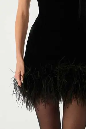 SAU LEE Morgan Velvet Mini Dress