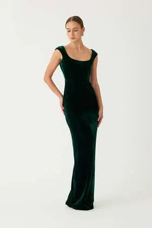 SAU LEE Brooke Velvet Gown