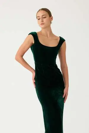 SAU LEE Brooke Velvet Gown