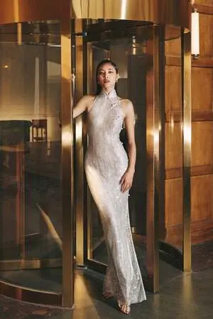 SAU LEE Shao Crystal Dress - Silver