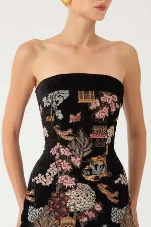SAU LEE Jodie Embroidered Mini Dress