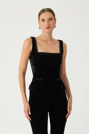 SAU LEE Dixie Velvet Top