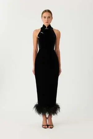 SAU LEE Jillian Velvet Dress