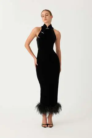 SAU LEE Jillian Velvet Dress