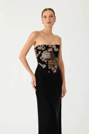 SAU LEE Isha Velvet Gown