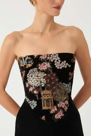 SAU LEE Isha Velvet Gown