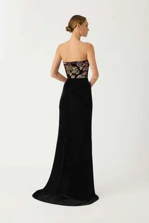 SAU LEE Isha Velvet Gown