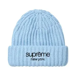 Supreme Classic Logo Chunky Ribbed Beanie 'light - Blue
