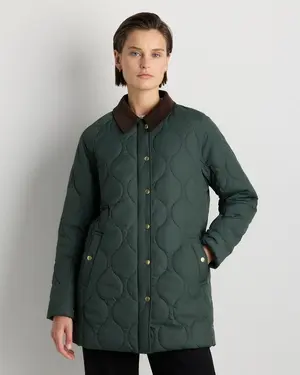 Quince Featherless Quilted Hooded Long Puffer Jacket