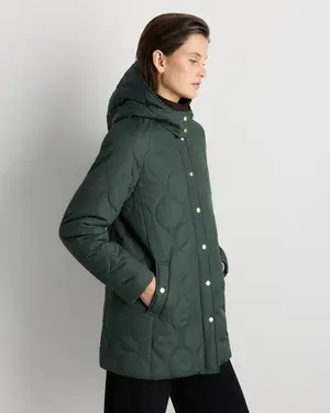 Quince Featherless Quilted Hooded Long Puffer Jacket
