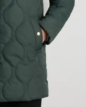 Quince Featherless Quilted Hooded Long Puffer Jacket