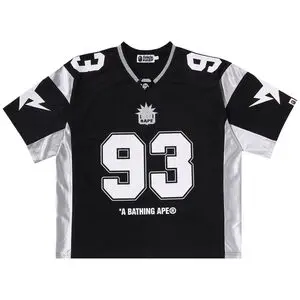 A BATHING APE Solid Camo Jacquard Mesh Cropped Fit Jersey