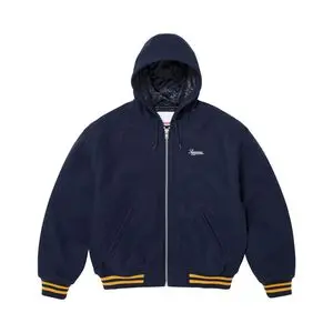 Supreme X Larry Clark Hooded Varsity Jacket 'navy
