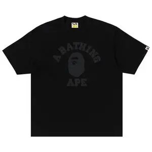 A BATHING APE Tonal College Relaxed Fit Tee - Black