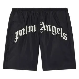 Palm Angels Curved Logo Classic Swimshort /off White