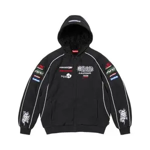 Supreme Racing Lined Zip Up Hooded Sweatshirt