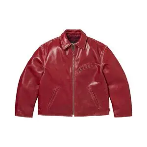 Supreme X Schott Distressed Leather Jacket
