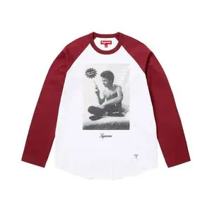 Supreme X Larry Clark Sequin Raglan Long-sleeve Top 'burgundy - Red