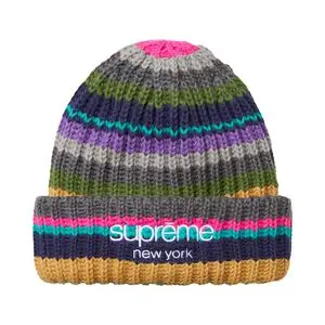 Supreme Classic Logo Chunky Ribbed Beanie - Multicolor