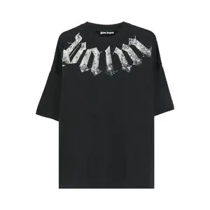 Palm Angels Big Neck Logo Loose Tee /off White