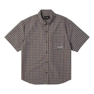 HUF Galaxy Plaid Short-sleeve Woven Top 'dark - Brown