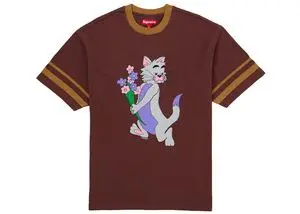 Supreme Glitter Cat Short Sleeve Top - Brown