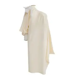 JULIA ALLERT Neutrals Cocktail One-shoulder Midi Dress Ecru - Beige
