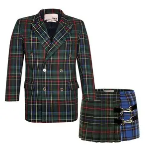 COME ON Suit Allegro Jacket Tartan Jack Mini Skirt Tartan - Green