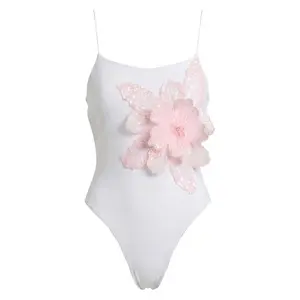 ETTIE Swimsuit With Beaded Flower Applique